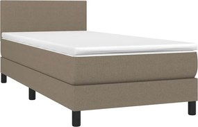 Box spring postel s matrací a LED taupe 90x200 cm textil 3132969