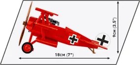 COBI 2996 Great War Fokker Dr. I Red Baron / 206 kostek / 1 figurka /