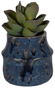 Modrý keramický obal na květináč Blue Dotty S – 12x11 cm