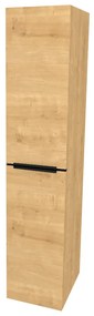 Mereo Mereo, Mailo, koupelnová skříňka vysoká 170 cm, černé madlo, Multidecor, CN594LPBDARL