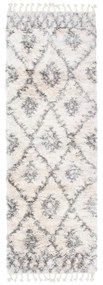 Kusový koberec shaggy Azteco krémově šedý 2 atyp 80x250cm