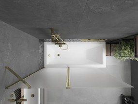 Mexen Flip, vanová zástěna 1-křídlová 140 x 150 cm, otočné křídlo, 6 mm námraza sklo, zlatý profil, 894-140-101-50-30