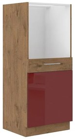 Kuchyňská skříňka pod troubu Woodline 60 DP-145 1F BB, Barva: Dub lancelot / bíly lesk