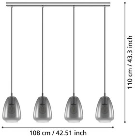 Eglo 98616 - Lustr na lanku ALOBRASE 4xE27/40W/230V