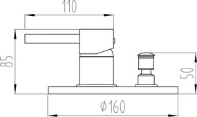 Mexen LUA - PODOMÍTKOVÁ SPRCHOVÁ BATERIE, CHROM, 72835-00