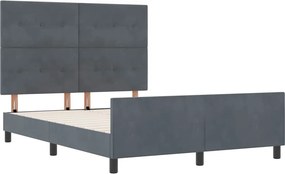 Postel s boxspringem s čelo Tmavě šedá 140 x 200 cm samet 3344946