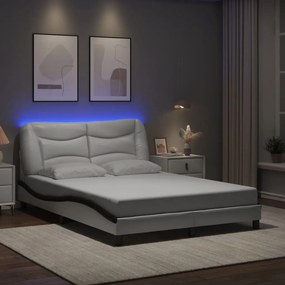 Rám postele s LED bez matrace Hvar bílý a černý 140x200 cm 3213940
