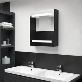 LED koupelnová skříňka se zrcadlem černá 50 x 14 x 60 cm 326480