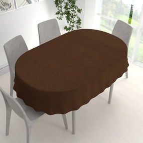 Biante Oválný ubrus/imitace broušené kůže Alcantara ALC-013 Hnědý 100x160 cm