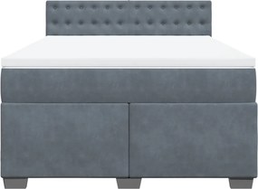 Box spring postel s matrací tmavě šedá 160x200 cm samet 3288667