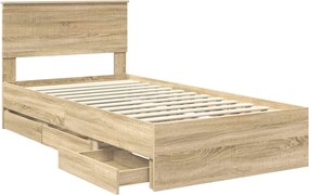 Rám postele s čelo Sonoma dub 100 x 200 cm Inženýrské dřevo 3410737