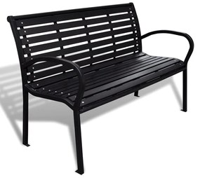 41556 vidaXL Zahradní lavice 125 cm ocel a WPC černá