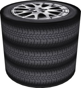 Taburet Bertoni na taburety válec, lehká, stabilní, sedák na taburety s potiskem Tyres