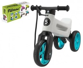 Teddies Odrážedlo Funny Wheels Rider SuperSport 2v1+popruh balené v krabici Bílé/tyrkysové