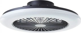Brilliant G60020/06  Stmívatelné LED svítidlo SALERNO ČERNÉ &amp; reverzn VENTILÁTOR + funkce LED