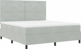 Postel s boxspringem s matrací Světle šedá 180 x 200 cm samet 3339782