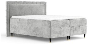 Světle šedá boxspring postel s úložným prostorem 200x200 cm Voyage – Maison de Rêve