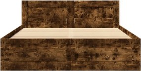 Rám postele s čelem kouřový dub 120 x 200 cm kompozitní dřevo 3295573