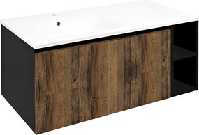 Sapho Sapho, LOREA skříňka 100x46x51, 5cm (80+20cm), levá, dub collingwood/černá matná, LE080-1935-L-03