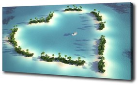 Wallmuralia Foto obraz na plátně Ostrovy tvar srdce 100x50