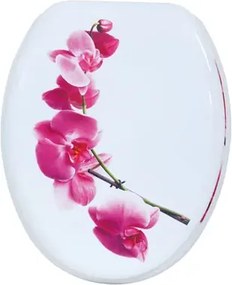MSV LANYU WC prkénko bílé s motivem / MDF / Ocelové panty / 56 × 360 ×