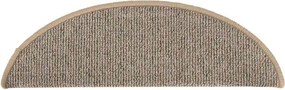 Schodové rohože 15 ks 56 x 17 x 3 cm hnědé půlkulaté 149847