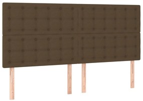 Čelo postele tmavě hnědé 160x5x118/128 cm látkové 3116775