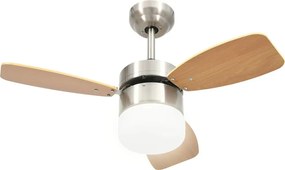 vidaXL Stropní ventilátor světlo a dálkový ovladač 76 cm světle hnědý [51493] Barva: tmavě hnědá
