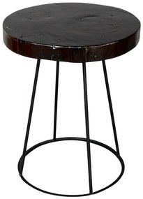 Černý teakový odkládací stolek DUTCHBONE Kraton 40 cm