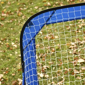 HOMCOM Pop Up fotbalové branky Sada 2 přenosných skládacích mini branek s taškou na přenášení Modrá 123x80x80 cm pro zahradní a sportovní aktivity | …