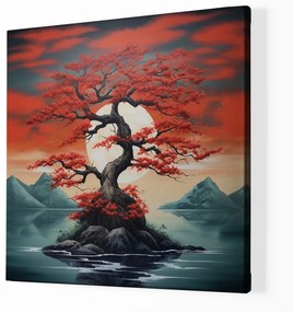 Obraz na plátně - Strom života japonský ostrůvek FeelHappy.cz Velikost obrazu: 140 x 140 cm