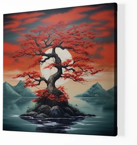 Obraz na plátně - Strom života japonský ostrůvek FeelHappy.cz Velikost obrazu: 40 x 40 cm