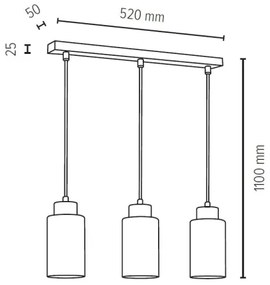 Spot-Light 1720374 - Lustr na lanku BOSCO 3xE27/60W/230V