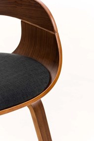 Jídelní židle Egdware - dřevo a látkový potah - 2ks | ořech a černá