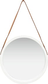 Nástěnné zrcadlo s popruhem 50 cm bílé 320364