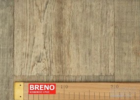 Breno PVC SUPERTEX Argentina 542 – tmavší rustikální dřevo, šíře 400 cm