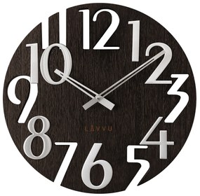 Stylové dřevěné moderní hodiny LAVVU STYLE Black Wood LCT1010
