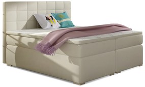 Kontinentální postel 180 cm Abbie (světlobéžová) (s matracemi). 1027429