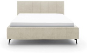 Čalouněná postel LEJSAN 160x200 s úložným prostorem, béžová