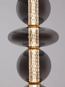 Šedá kovová LED stmívatelná stojací lampa se skleněným stínidlem (výška 140 cm) Navi – Nova Luce