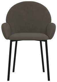 Jídelní židle 2 ks tmavě šedé samet,  344764