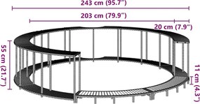vidaXL Okolí vířivky s úložným prostorem a dřevěným schůdkem polyratan [365611] Barva: Šedá
