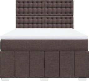 Box spring postel s matrací tmavě hnědá 140x200 cm textil 3291708