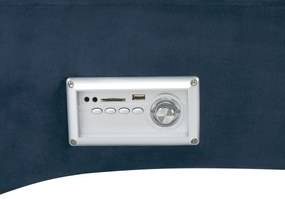 Sametová lenoška s Bluetooth reproduktorem a USB portem modrá SIMORRE Beliani