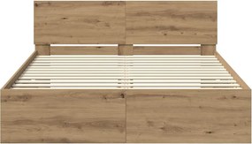 Rám postele s čelo Artisanový dub 120 x 190 cm Kompozitní dřevo 3403593
