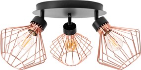 Toolight - Stropní lampa typu reflektor 392195, černá-růžové zlato, OSW-08561