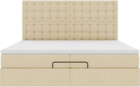 Osmanský rám postele s matrací krémová 200x200cm textil 3313353