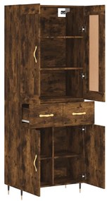 Skříň highboard kouřový dub 69,5 x 34 x 180 cm kompozitní dřevo,  3199862