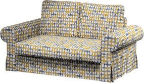 Potah na pohovku IKEA Backabro 2-místná, rozkládací barva modrá látka pletený vzor, vzorované