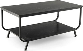 Costway Marble Konferenční stolek Obdélníkový se 2 patry – 105 × 55 × 46,5 cm